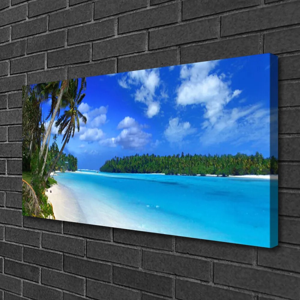 Obraz na plátně Pláž Palmy Moře Krajina 100x50 cm