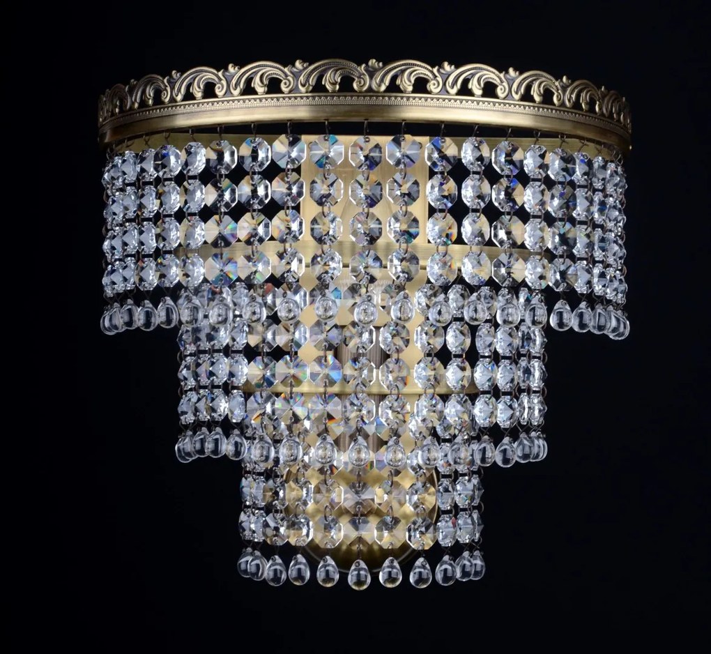 1 Bulb basket Strass crystal wall light ANTIK  (surface-mount)