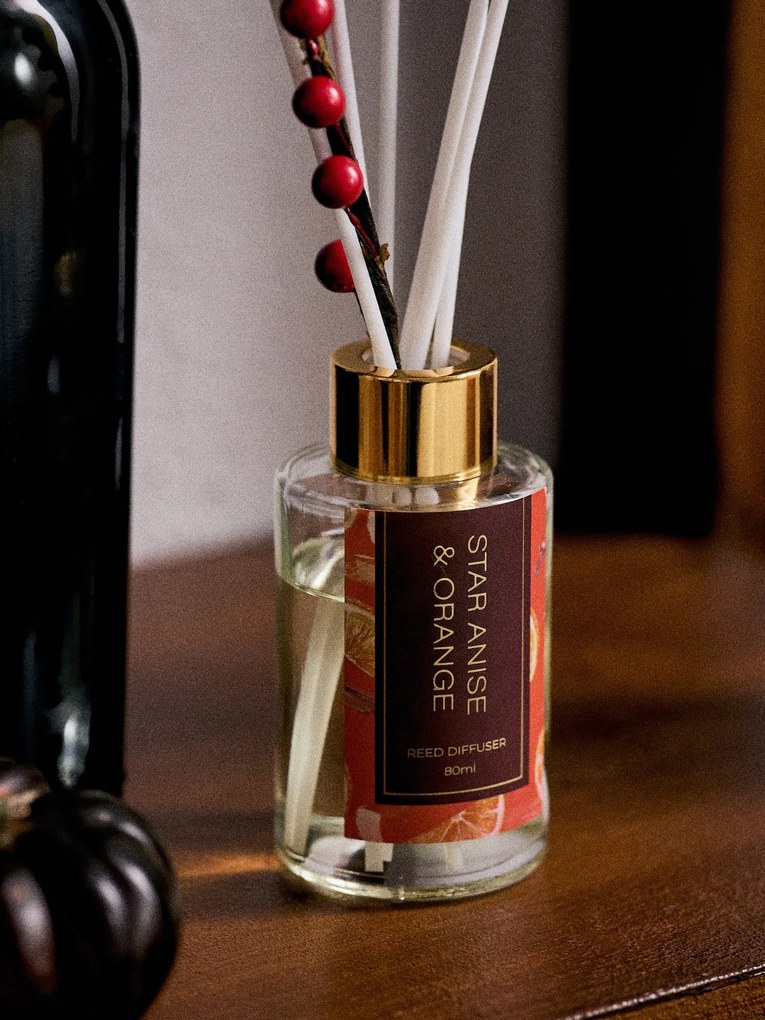 Sinsay - Vonný difuzér s tyčinkami Star Anise & Orange - jantarová