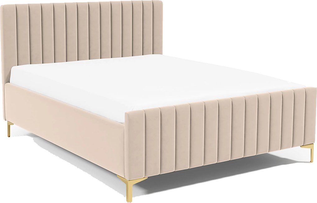 Eka Čalouněná postel SUTRA+ 140x200 cm Barva látky Trinity: Zelená (Trinity 2312), Úložný prostor: S kovovým rámem úložného prostoru