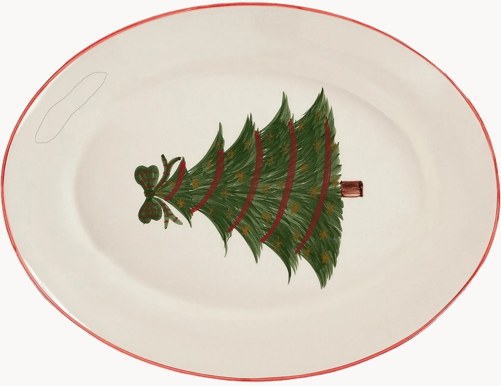 Ručně malovaný vánoční servírovací talíř Christmas Tree