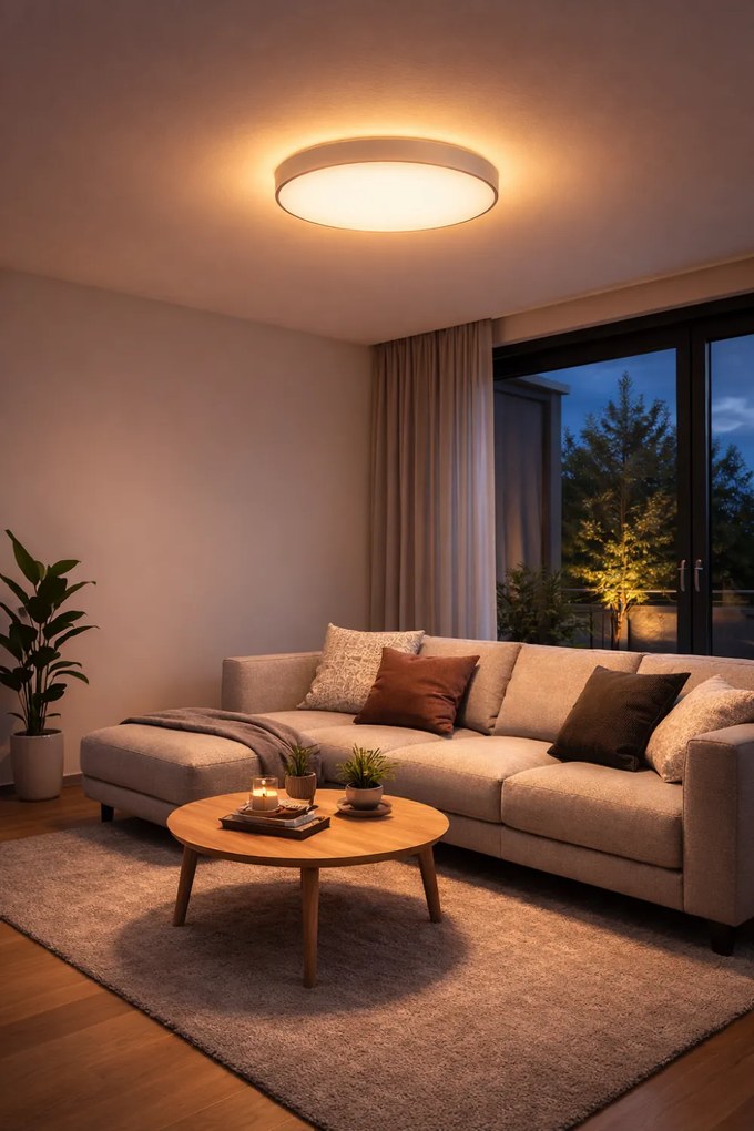 Philips HUE LED White Ambiance 41158/31/P6 Enrave S stropní svítidlo 9,6W 1220lm 2200-6500K 26,1cm bílé stmívatelné BlueTooth + HUE Switch