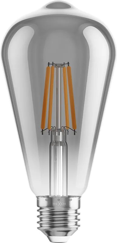 Mexen Vintis, LED filamentová žárovka E27, ST64, 4 W, teplá bílá 2200K, kouřová, L152-E27-0422-70