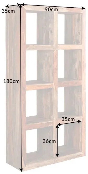 Designový regál Timber 180 cm Sheesham kouřový