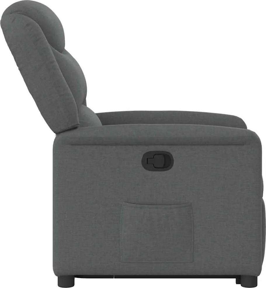 Zvedací polohovací křeslo tmavě šedé textil 3303195