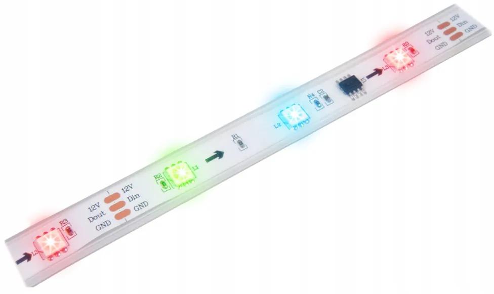 BERGE Digitální pásek LED - RGB - IP20 - 5m - duhový efekt