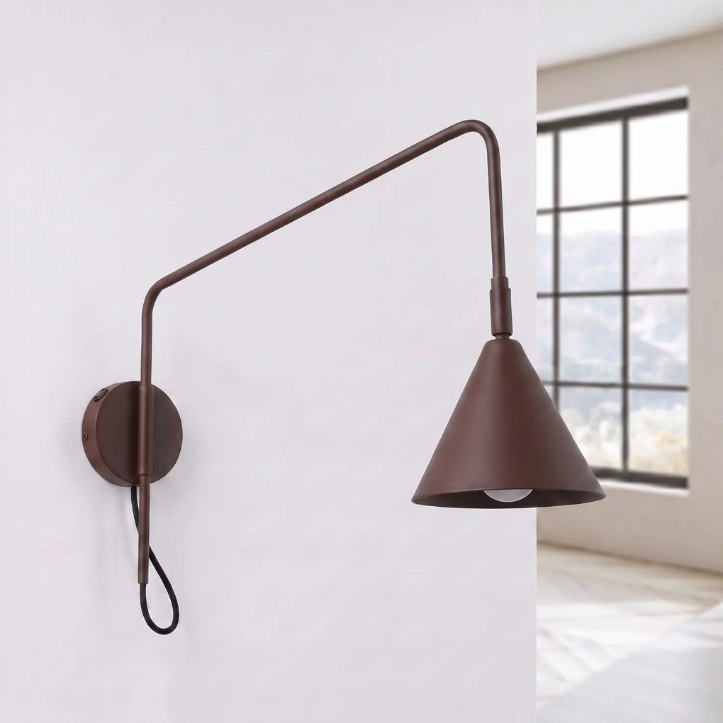 Sollux Lighting Nástěnné svítidlo NOX 1 hnědé s vypínačem