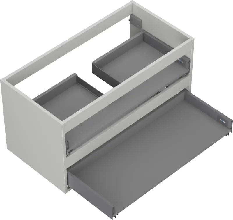 Mexen Box-A, závěsná skříňka 90 cm, 2 zásuvky, matná šedá, 91AX0-0900-470-2-62