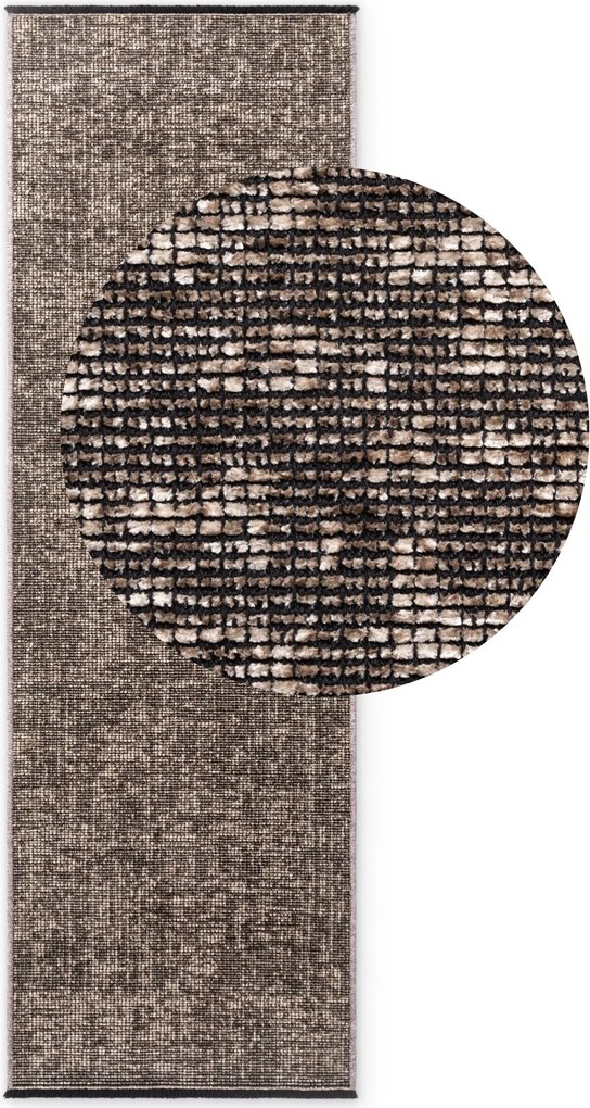 ELLE Decoration, AKCE: 80x250 cm Běhoun Brilliance Prisma 106312 Beige z kolekce Elle, hnědá, ložnice