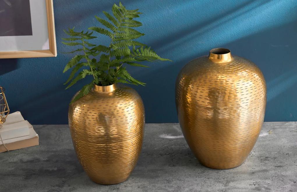 Moebel Living Set dvou zlatých hliníkových váz Barrie 31/27 cm