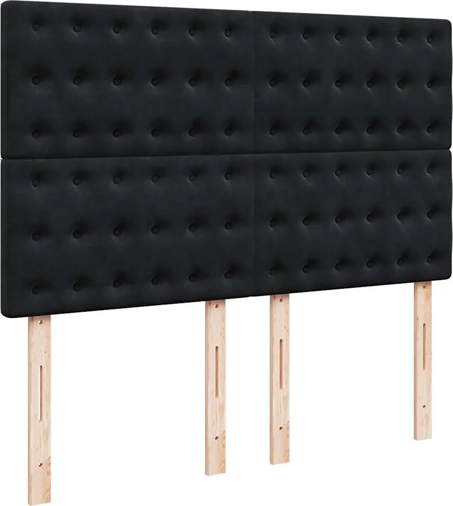 Box spring postel s matrací černá 140x200 cm samet 3292372