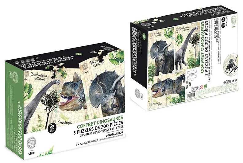 Vilac Sada 3 puzzle dinosaurů
