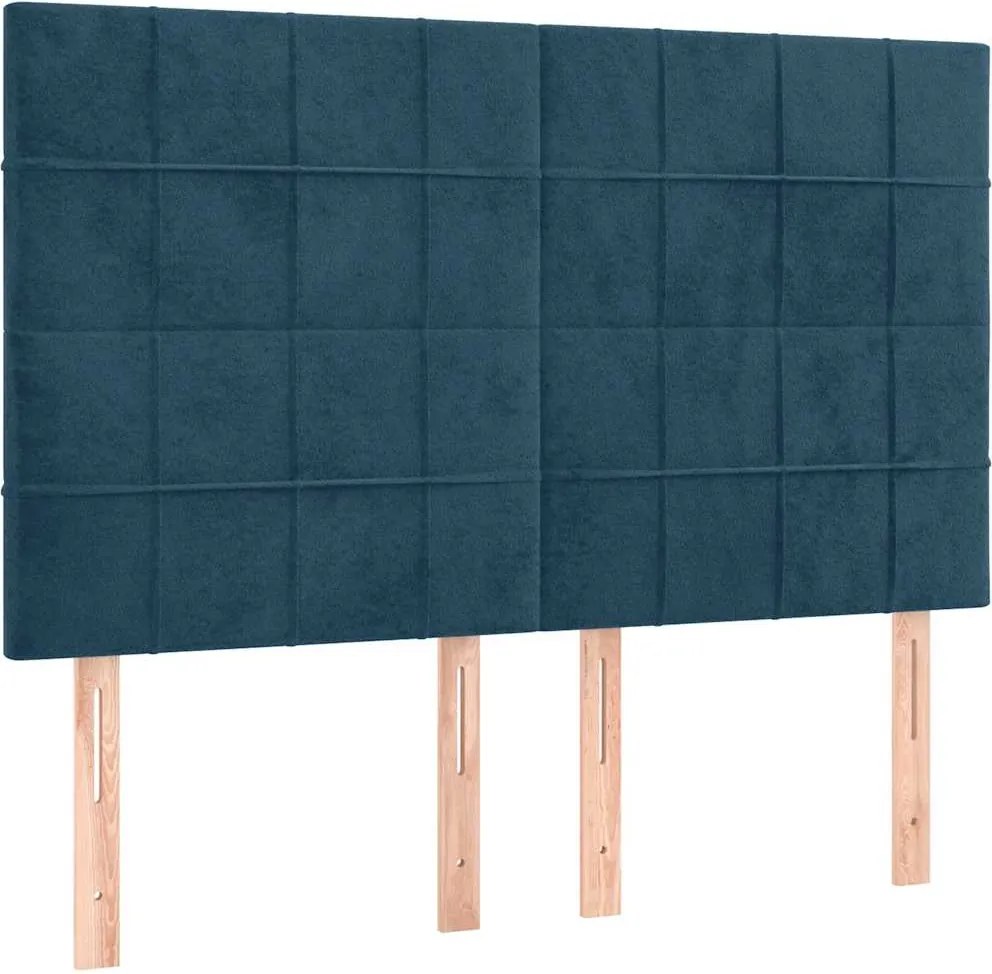 Box spring postel s matrací tmavě modrá 140x190 cm samet 3137843