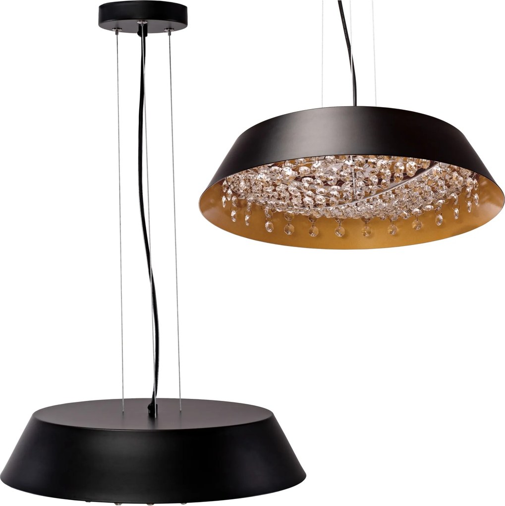 Toolight Toolight, LED závěsné svítidlo Cristal 20W APP1028-CP, černá, OSW-01233