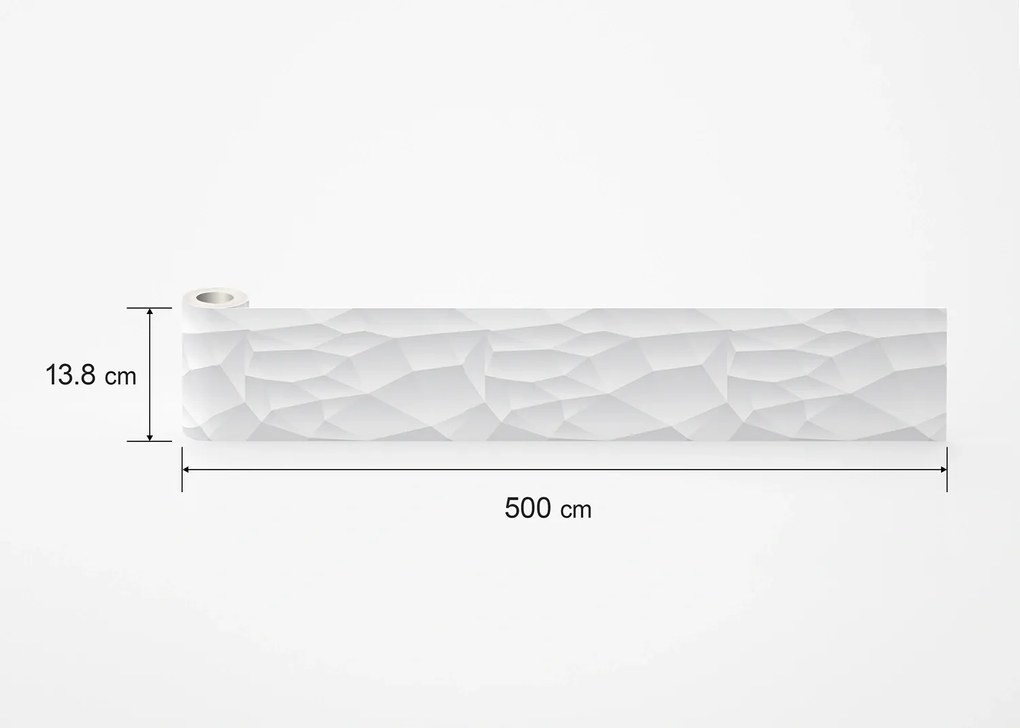 Samolepící bordura na zeď 3D Bílý Abstrakt | 5 m x 13.8 cm | DWB8233