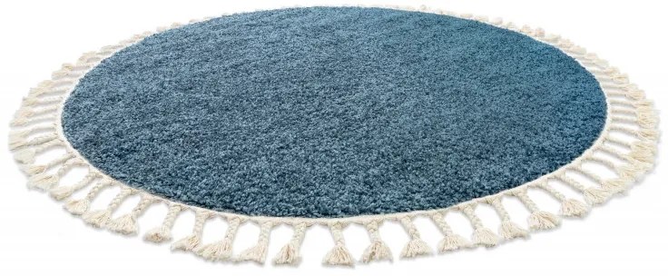 Dywany Łuszczów, Kusový koberec Berber 9000 blue kruh, 160x160 (průměr) kruh, modrá, ložnice