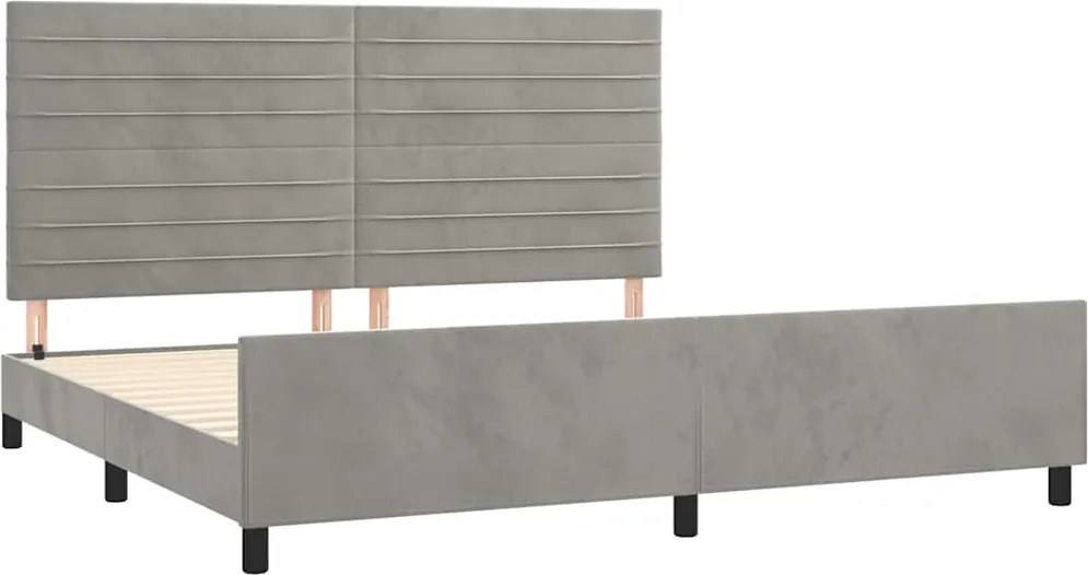 Rám postele bez matrace světle šedý 200 x 200 cm samet 3125836