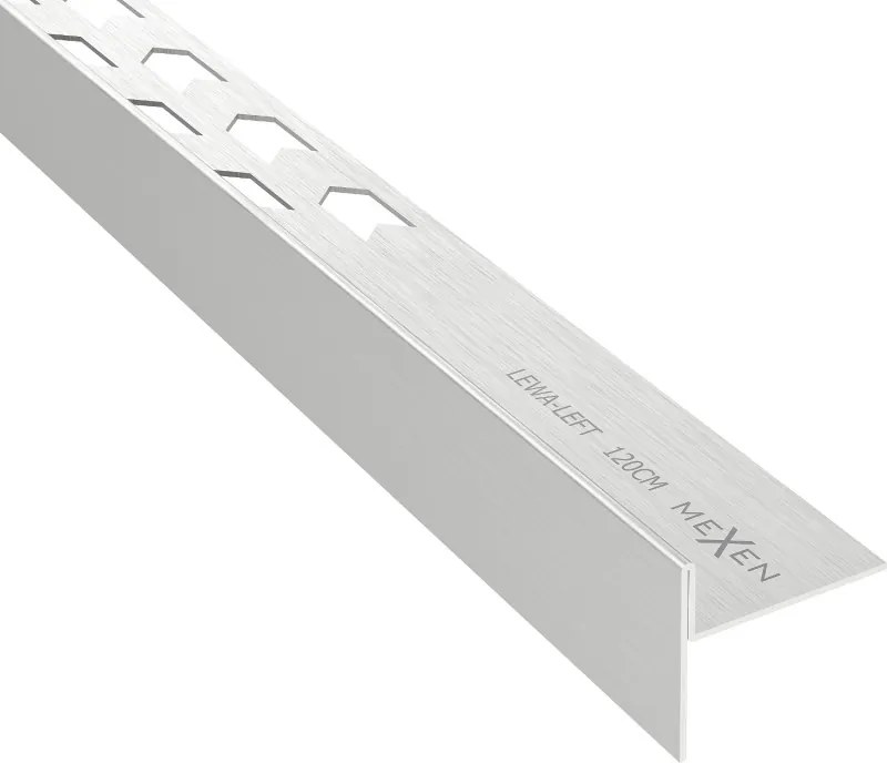 Mexen Line-B, spádová lišta 120 cm, levá, broušená ocel, 181001120L