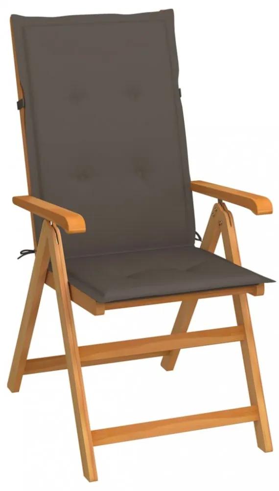 Skládací zahradní židle 4 ks s poduškami Dekorhome Antracit
