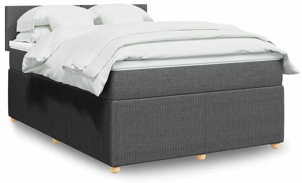 Box spring postel s matrací tmavě šedý 140 x 190 cm textil 3289745