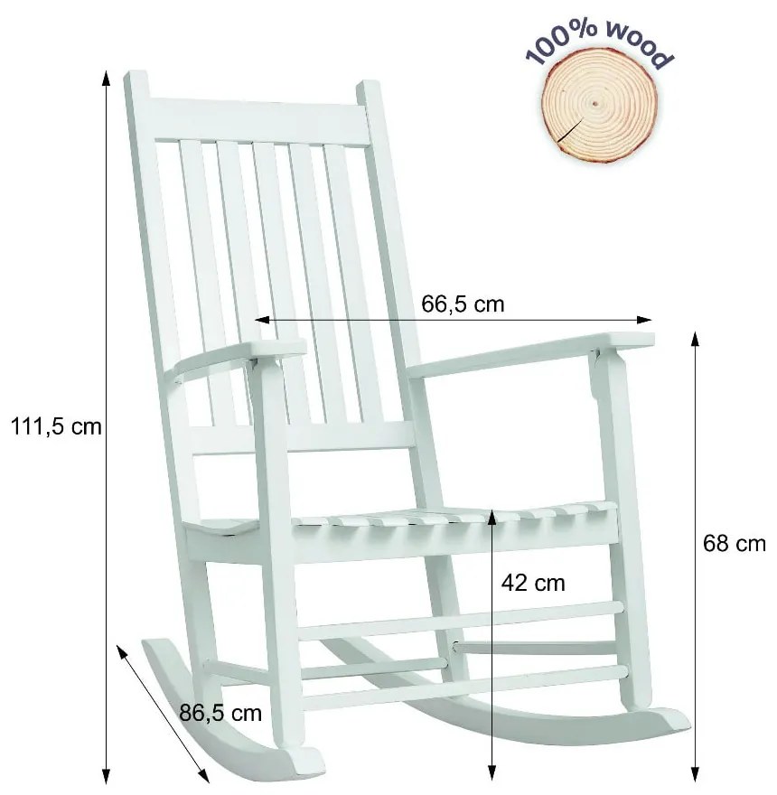 Bílé houpací křeslo BELLAMY Cosy