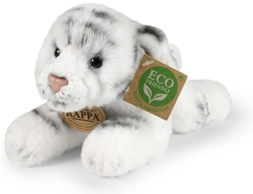 Rappa Plyšový tygr bílý ležící 17 cm ECO-FRIENDLY