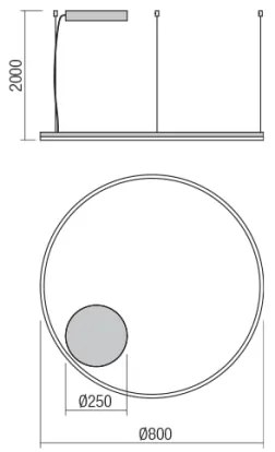Redo 01-1713 - LED Stmívatelný lustr na lanku ORBIT LED/55W/230V bronz