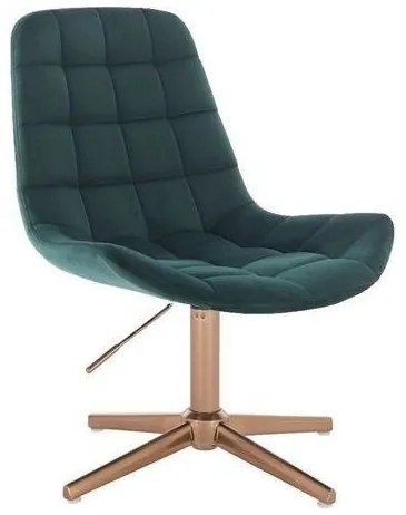 LuxuryForm DESIGN Židle PARIS VELUR na zlatém kříži - zelená