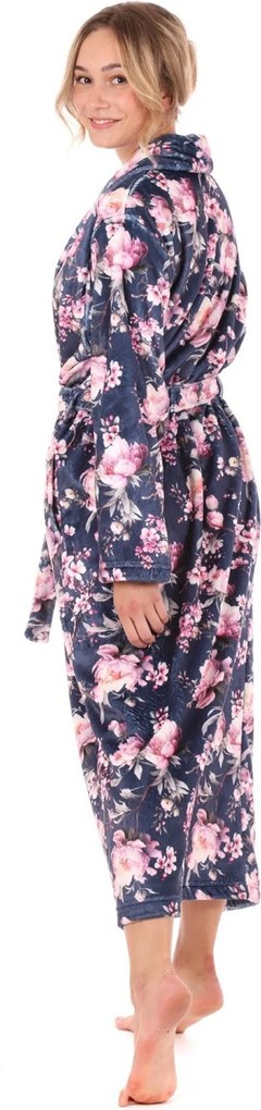 Dámský květinový župan TOYA modrá 21 26 0009 - XL