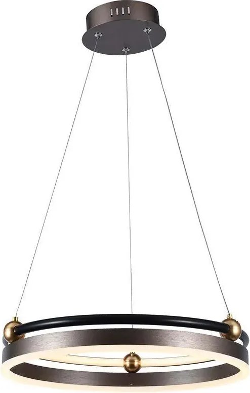 Závěsná Led lampa hnědá, moderní, kulatý prstenec 42 cm, teplá barva V-tac