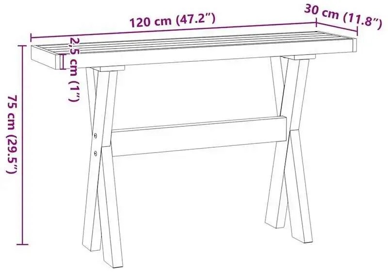Konzolový stolek, dřevo, kov, dub, černá, NoBi FERA