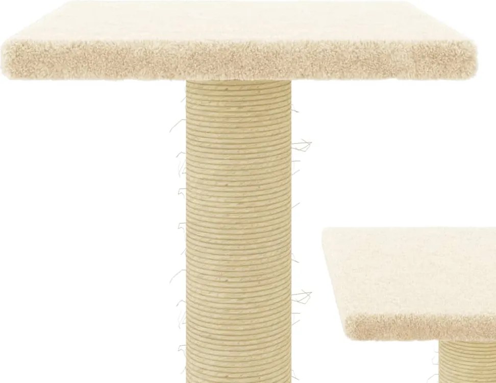 Škrabadlo pro kočky se sisalovými sloupky krémové 61 cm 172085