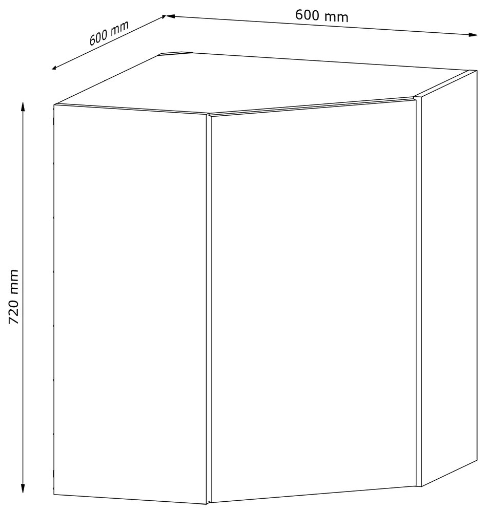 LANGEN bu | horní skříňka G60N rohová | s úchytem | UNI provedení | béžová