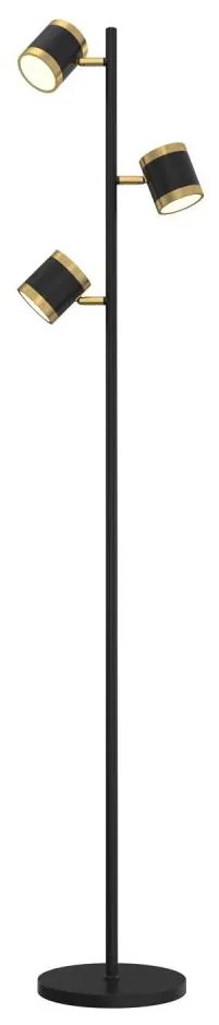 Wofi 3003-304S - LED Stmívatelná stojací lampa TOULOUSE LED/21W/230V černá/zlatá 3003-304S