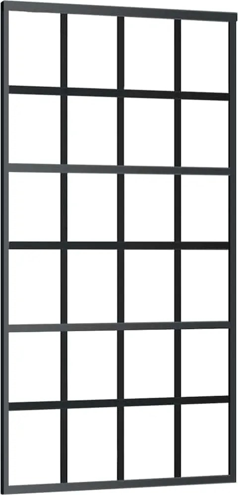 Posuvné dveře s kováním 102x205 cm ESG sklo a hliník 3332856