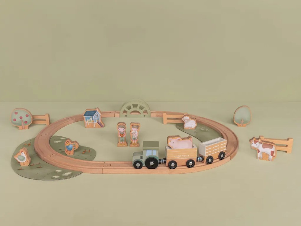 Little Dutch Dřevěná vláčkodráha Farma