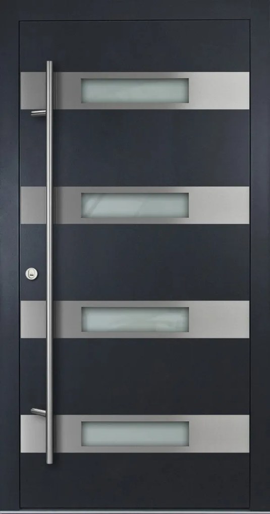 Vchodové dveře s ocelovým opláštěním FM Turen model DS06 Orientace dveří: Pravé, otevírání ven, Dekor: Bílá, Standardní rozměr dveří včetně rámu: 110 cm x 210 cm - vnější rozměr rámu