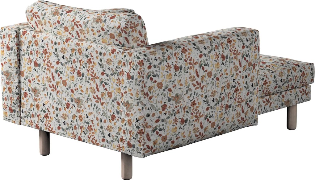 Potah na IKEA Norsborg šezlong s loketními opěrkami barva oranžová látka pletený vzor, vzorované