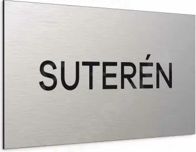 ACCEPT Označení podlaží "SUTERÉN" - stříbrná tabulka - černý popis