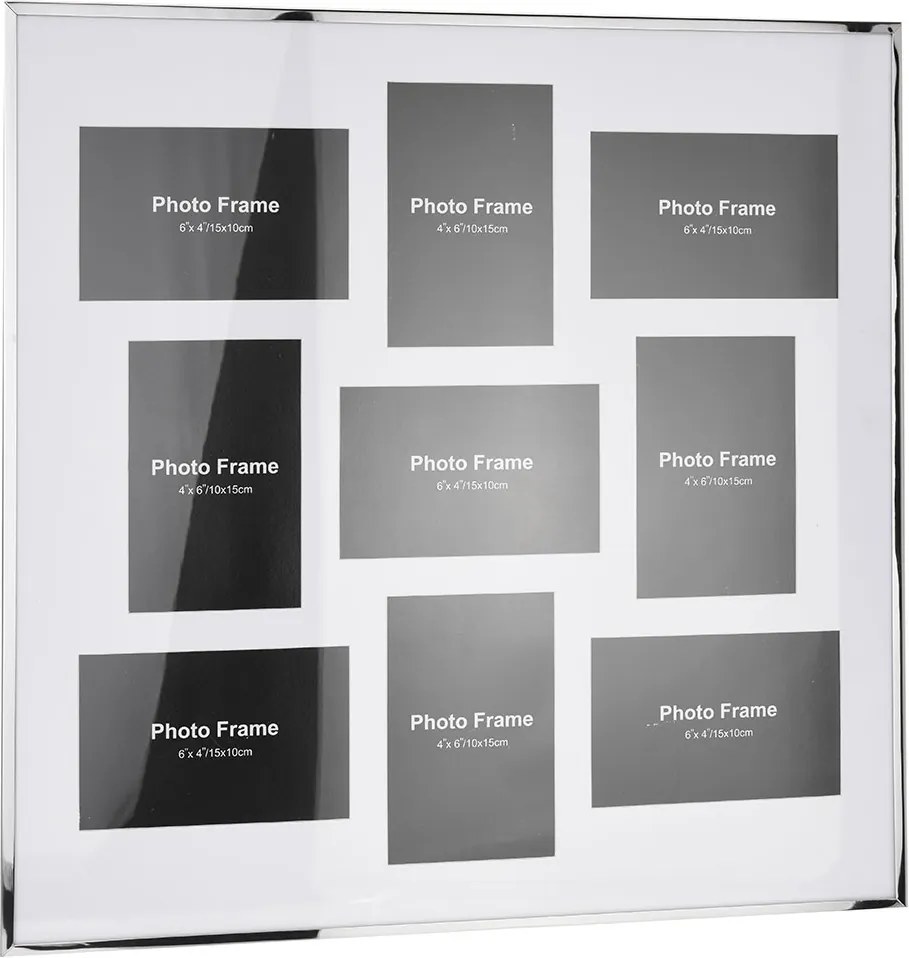 DekorStyle Rámeček pro 9 fotografií 10 x 15 cm - bílá