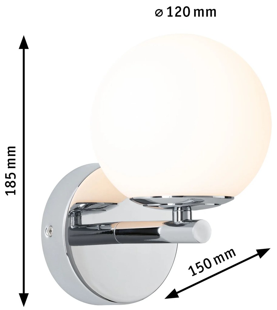 Paulmann 71067 Gove, koupelnové nástěnné svítidlo LED 5W 3000K, chrom, průměr 12cm, IP44
