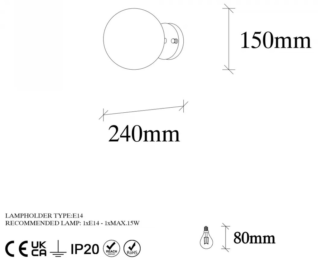 Nástěnná lampa Atmaca černá/čirá