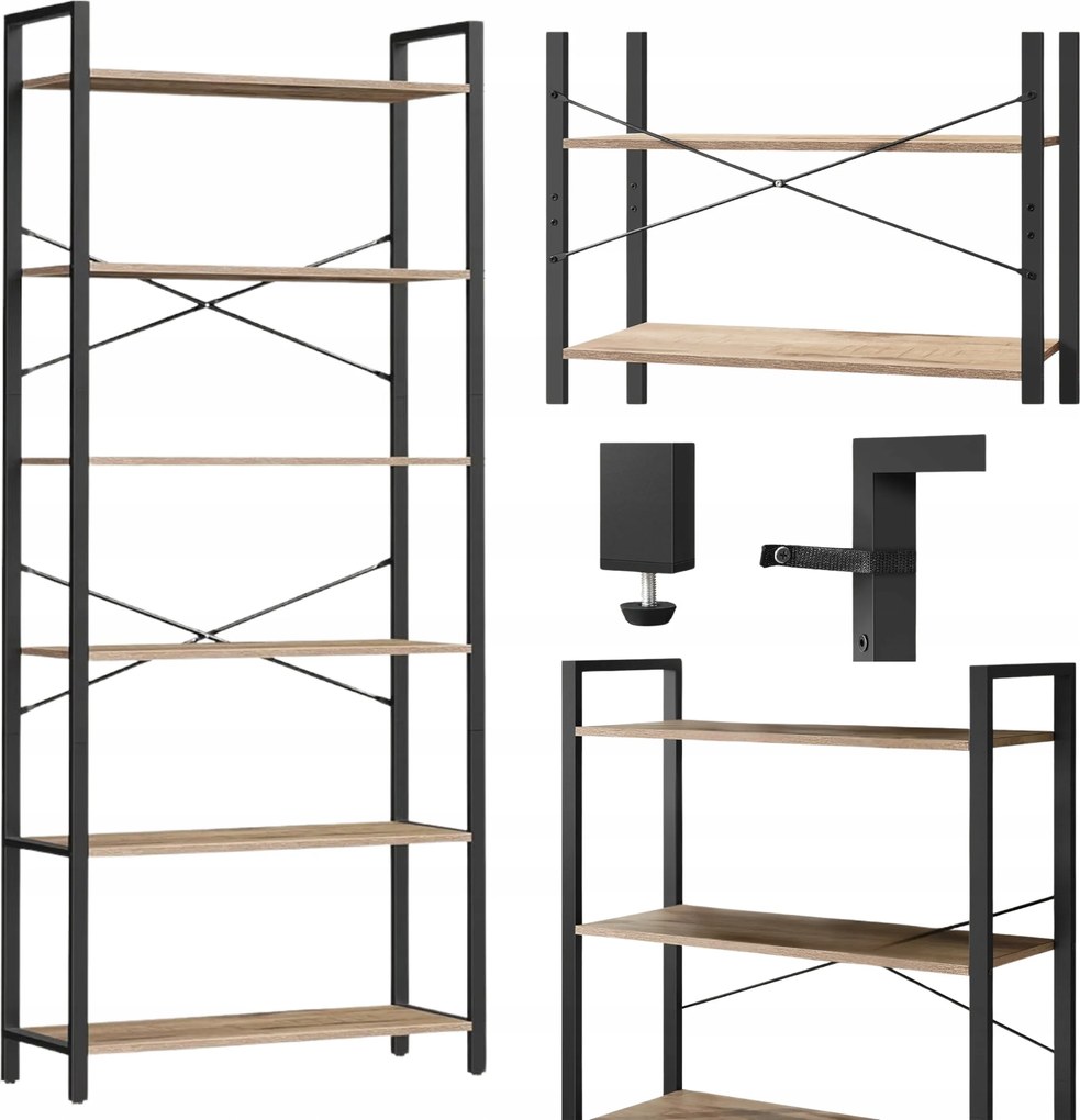Regál na knihy Knihovna do obývacího pokoje Rustikální skříňka Sloupek stojan