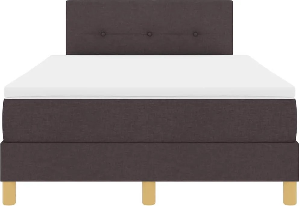 Postel s boxspringem s čelo Tmavě hnědá 120 x 200 cm textil 3338912