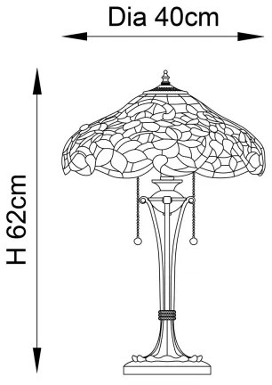 Endon 64326 - Stolní lampa Tiffany SULLIVAN 2xE27/60W/230V pr. 40 cm