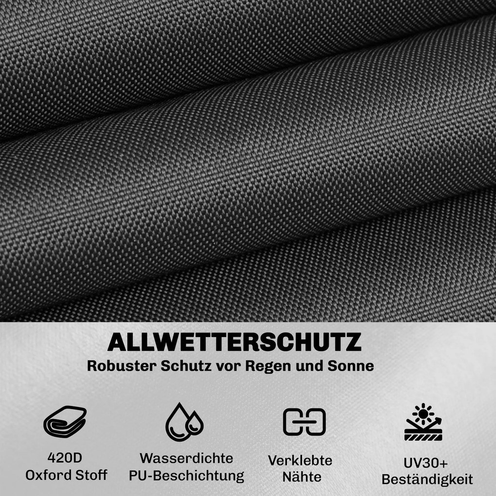 Outsunny Ochranný kryt na zahradní nábytek Zimní nepromokavý kryt Anti-UV plachta 420D Oxford tkanina 125x125x74cm černá