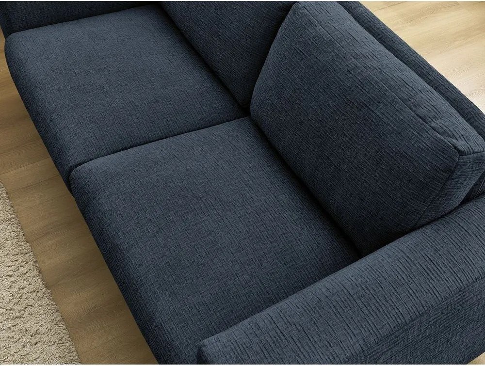 Tmavě modrá žinylková pohovka na každodenní spaní/rozkládací 220 cm Hugo – Bobochic Paris