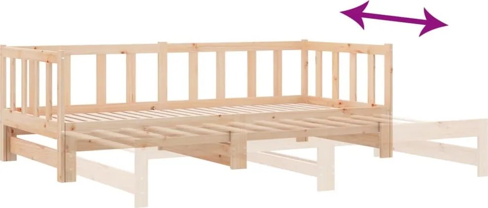vidaXL Výsuvná postel 2x (80 x 200) cm masivní borovice [814708] Barva: Přírodní
