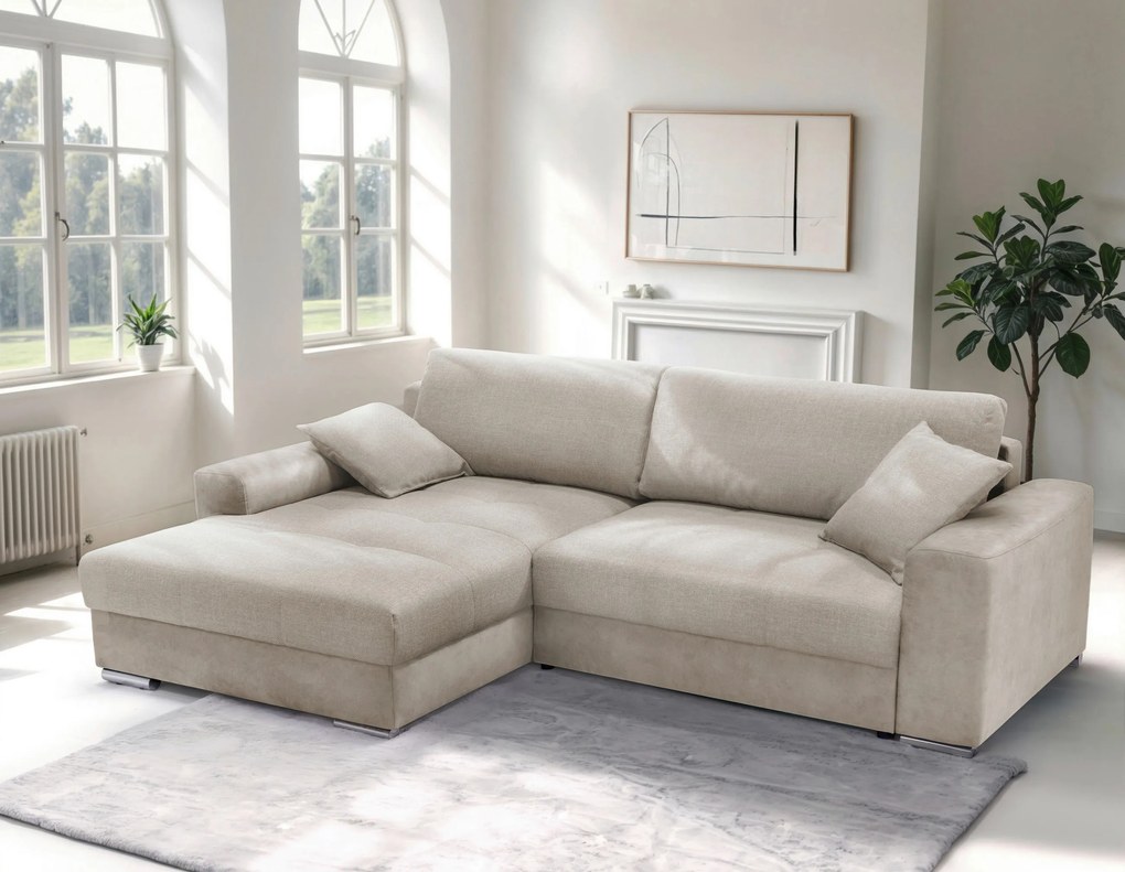 XXXLutz ROHOVÁ SEDAČKA, textil, béžová MID.YOU - Sedací soupravy - 000694008101
