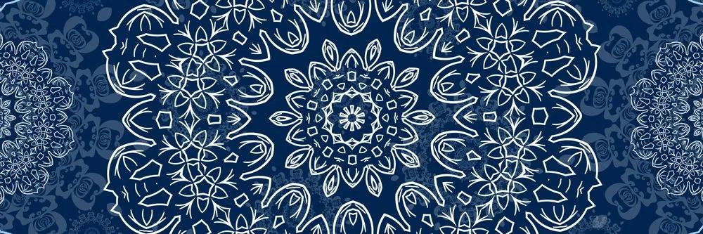 Obraz modrá Mandala s abstraktním vzorem Varianta: 150x50
